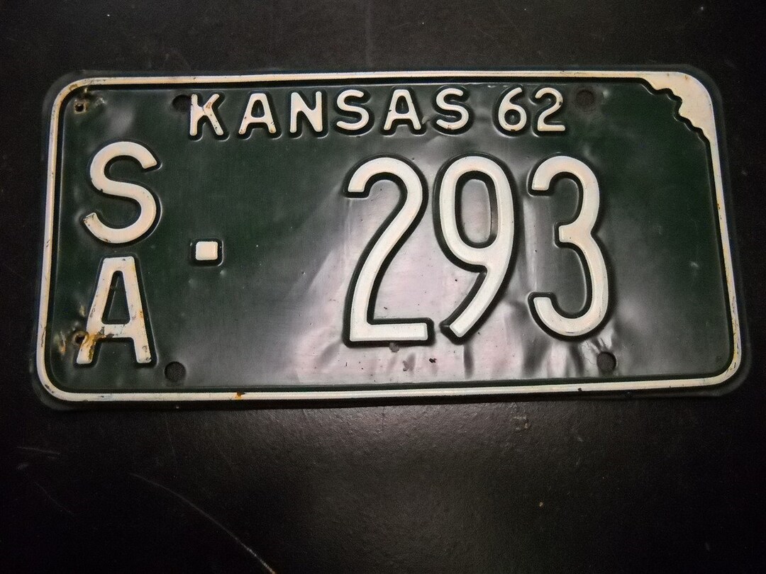 1962 Kansas Car Tag License Plate SA 293 Saline County - Etsy