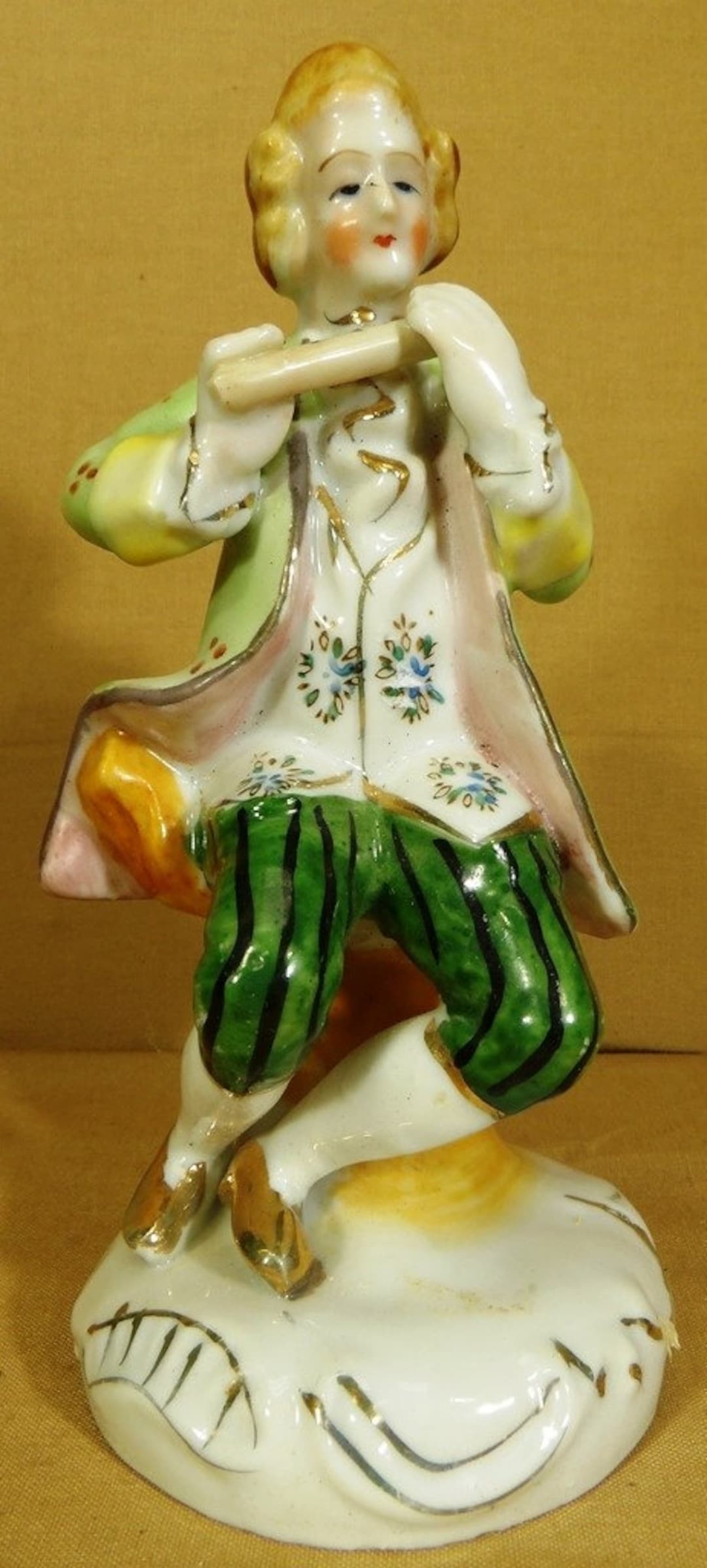 Man Playing Flute Occupied Japan Statue Romantic French Renaissance ...