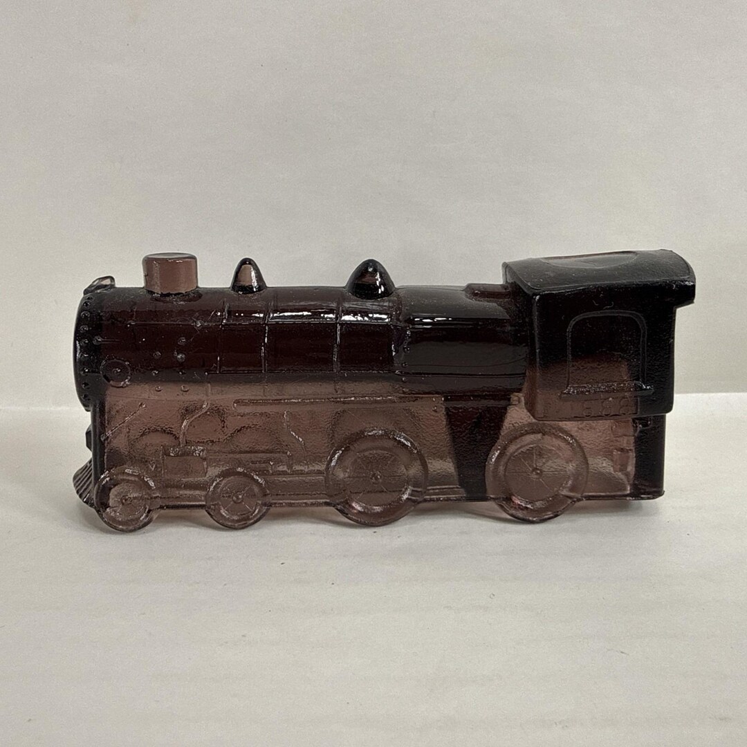 Vtg Purple Glass Locomotive Train Figurine 4 5/8" Taiwan Collectible ...
