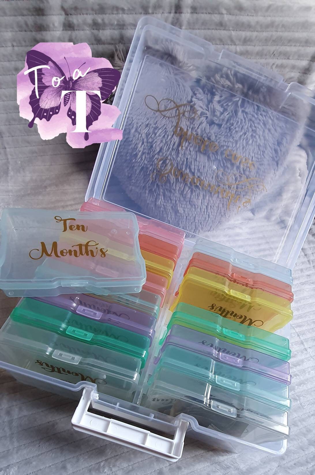 Personalised Rainbow Coloured Photo Storage Box - Etsy