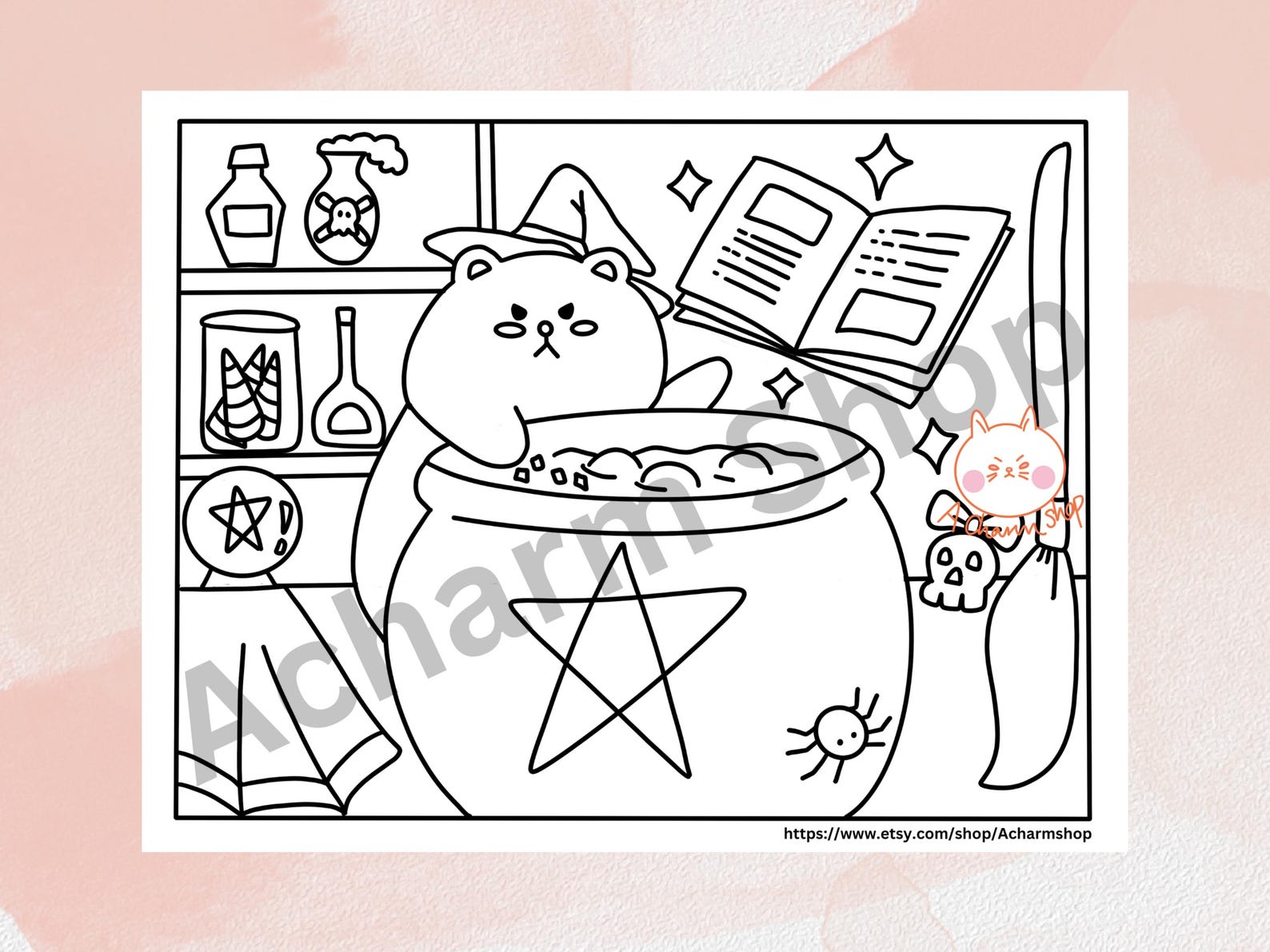 Kawaii Spooky Coloring Pages, Halloween Coloring Pages, Cute Coloring ...