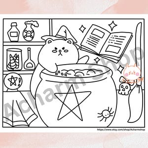 Kawaii Spooky Coloring Pages, Halloween Coloring Pages, Cute Coloring ...