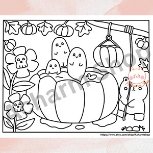 Kawaii Spooky Coloring Pages, Halloween Coloring Pages, Cute Coloring ...