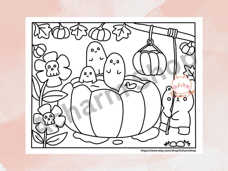 Kawaii Spooky Coloring Pages, Halloween Coloring Pages, Cute Coloring ...