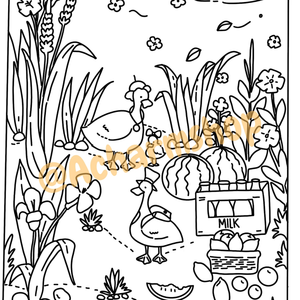 Cozy Duck Coloring Page, Digital Printable, Adult Coloring Pages - Etsy ...