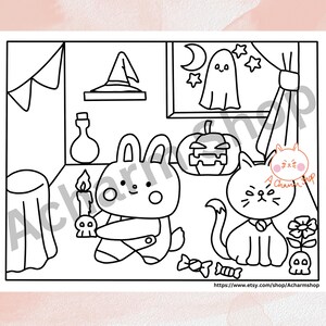Kawaii Spooky Coloring Pages, Halloween Coloring Pages, Cute Coloring ...