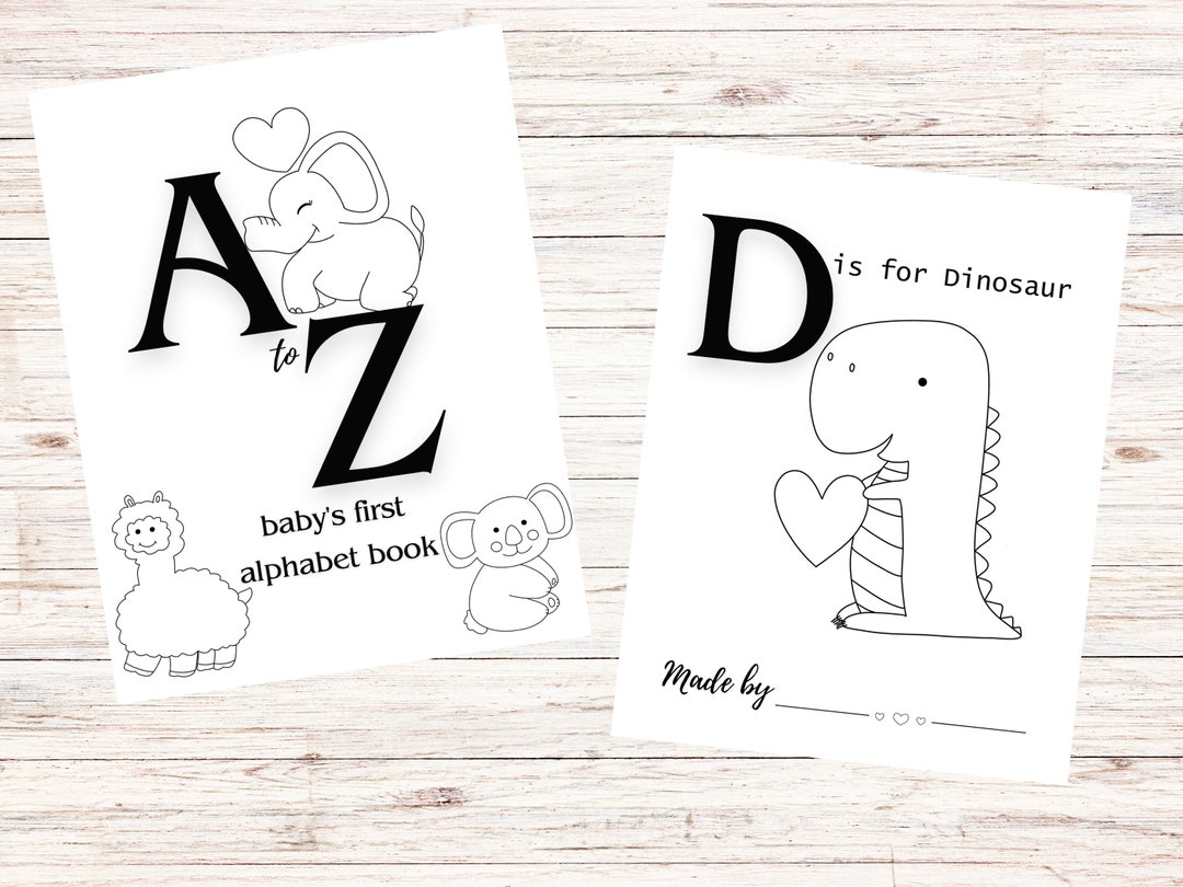 Abc Baby Shower Coloring Book , First Alphabet Coloring Book, Animal ...