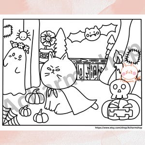 Kawaii Spooky Coloring Pages, Halloween Coloring Pages, Cute Coloring ...