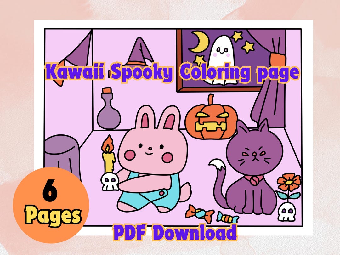 Kawaii Spooky Coloring Pages, Halloween Coloring Pages, Cute Coloring ...