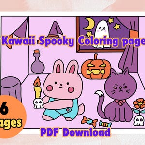 Kawaii Spooky Coloring Pages, Halloween Coloring Pages, Cute Coloring ...