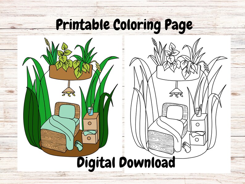 Cozy Room Coloring Page, Cozy Home Coloring Prints, Adult Relaxation ...