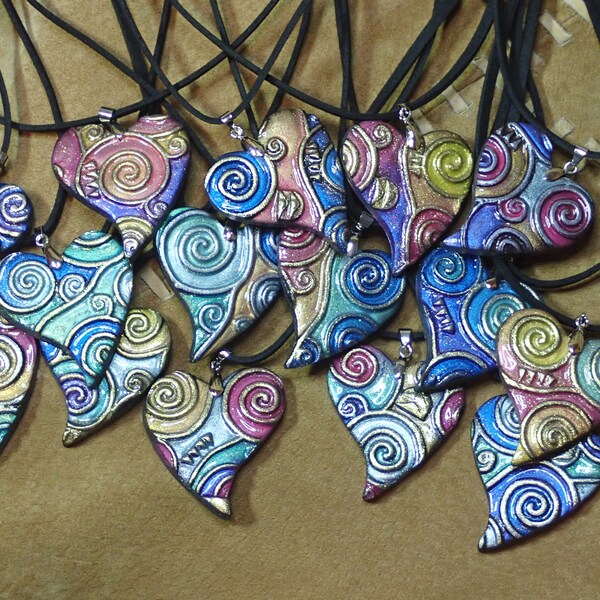 Clay Heart Pendant - Etsy
