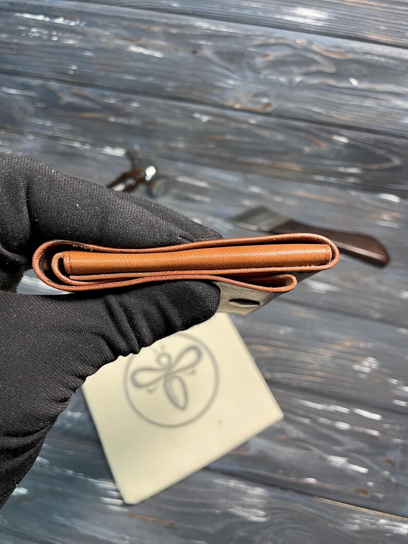 Leather Mini Edc Custom Wallet: Bifold Card Wallet - Etsy