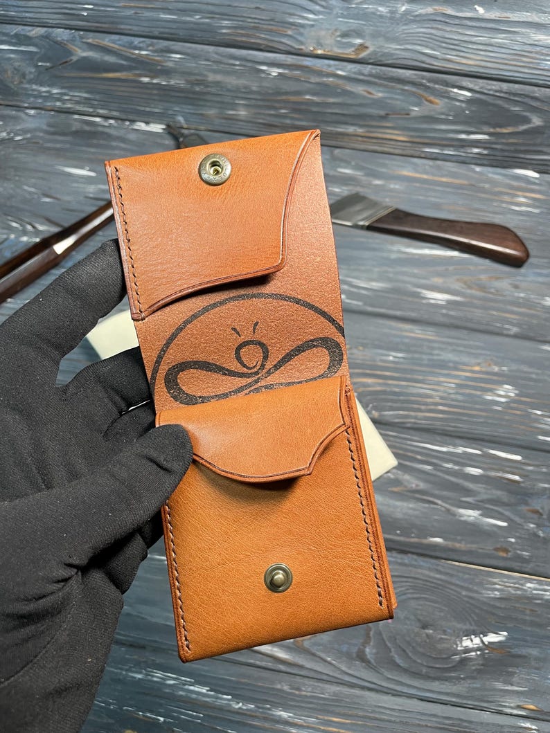 Leather Mini Edc Custom Wallet: Bifold Card Wallet - Etsy