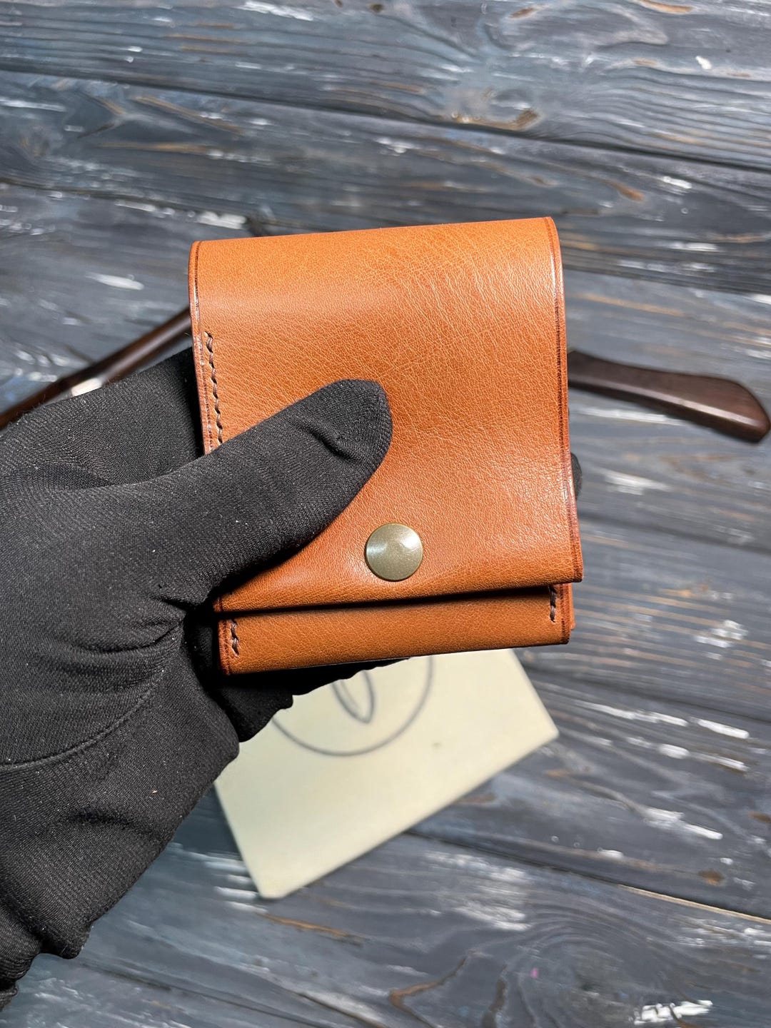 Leather Mini Edc Custom Wallet: Bifold Card Wallet - Etsy