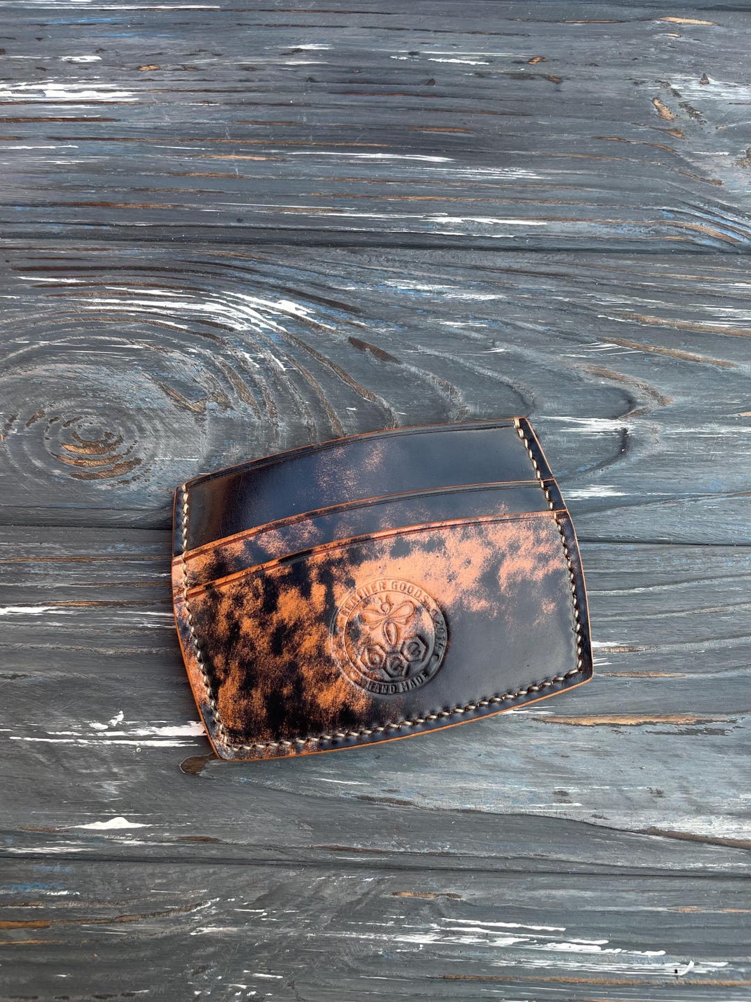 Shell Cordovan Premium Leather Card Holder, Slim Minimalist Wallet - Etsy