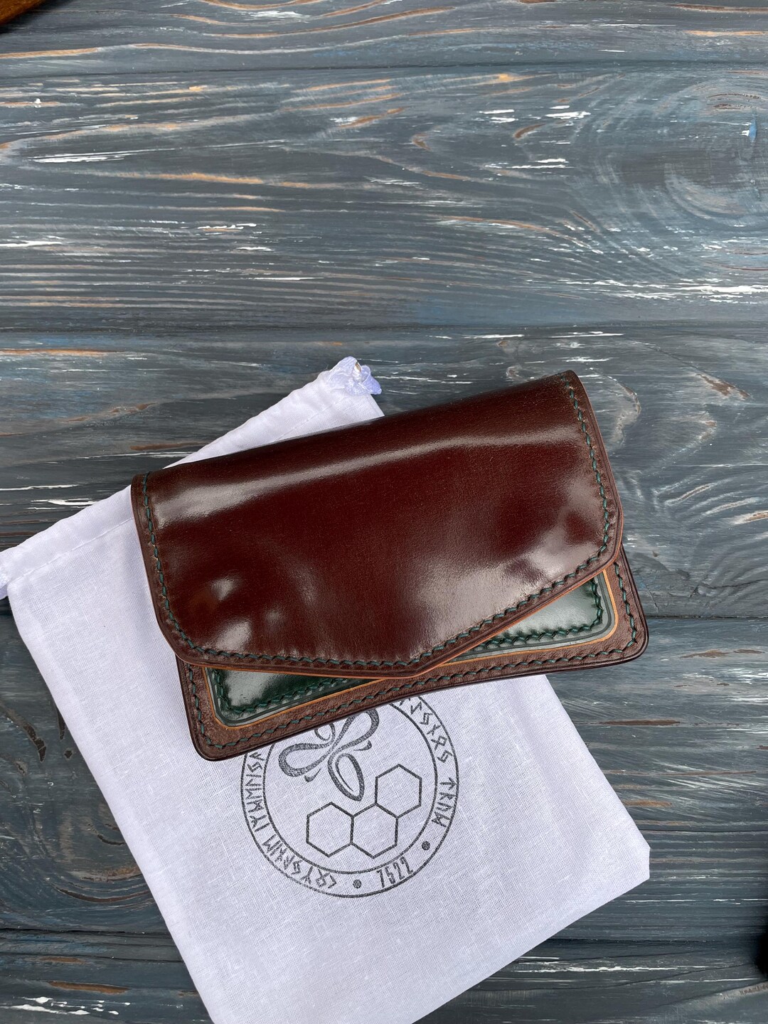 Shell Cordovan Wallet Chain Edc Wallet Custom Wallet Minimalist Wallet ...