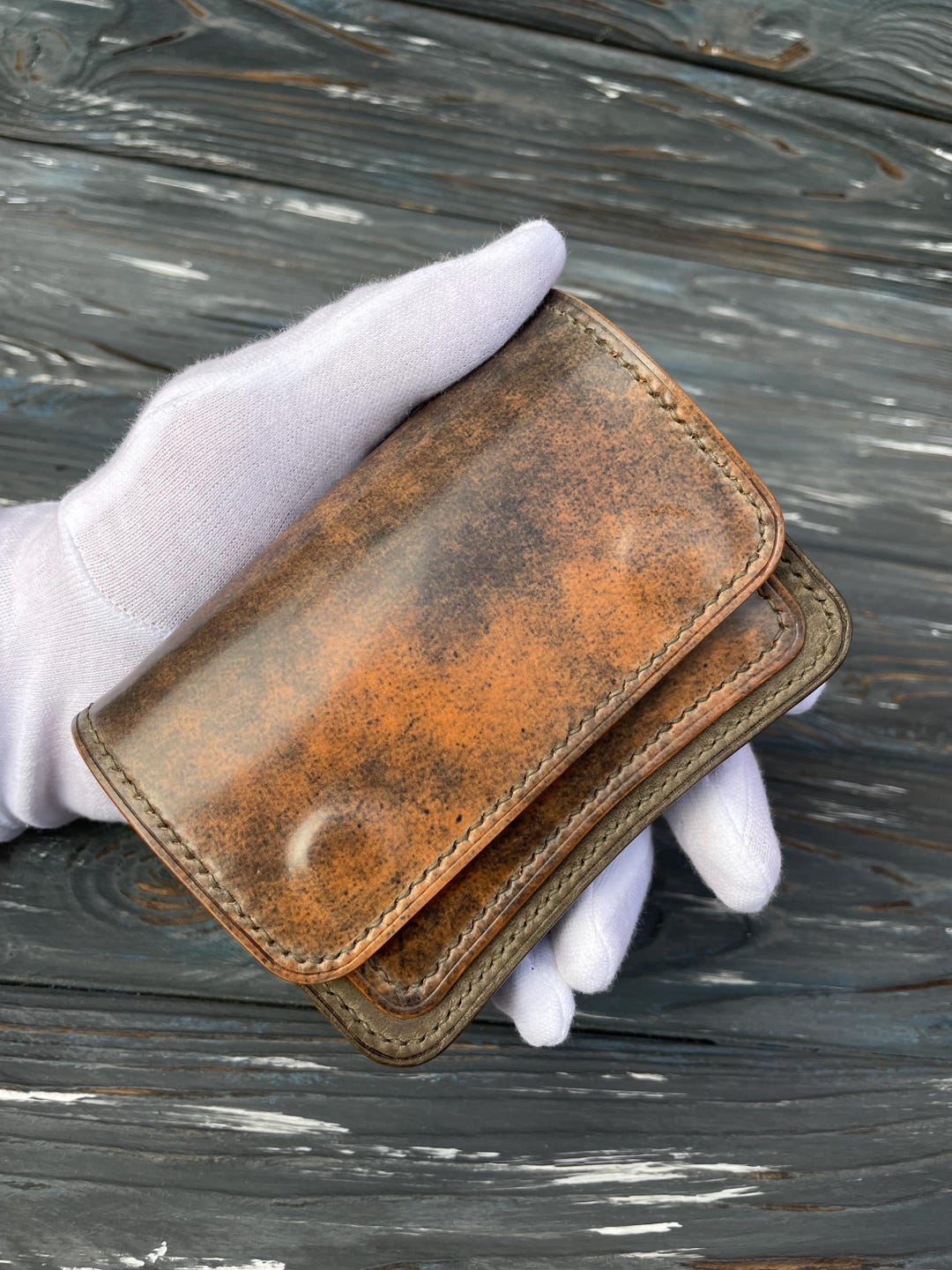 Wallet Shell Cordovan Marbled Black Best Gift for Driver Wallet Tracker ...