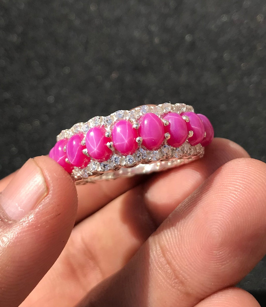 Stacking Ruby Star Eternity Ring, Wedding Ring Birthstone Ring ...