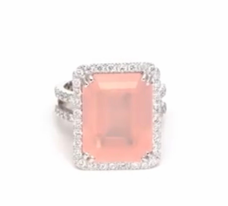Naturalrose Quartz Gemstone Ring 925 Sterling Silver Ring Natural Rose ...