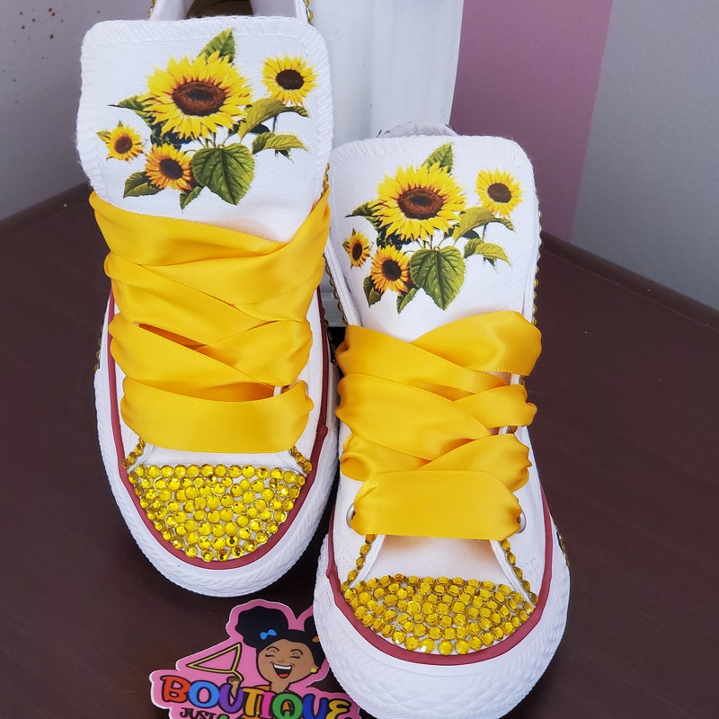 Sunflower Converse - Etsy