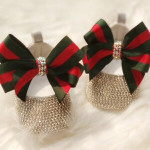 Custom Rhinestone Bling Infant Shoes With Headband Set, Rhinestone ...