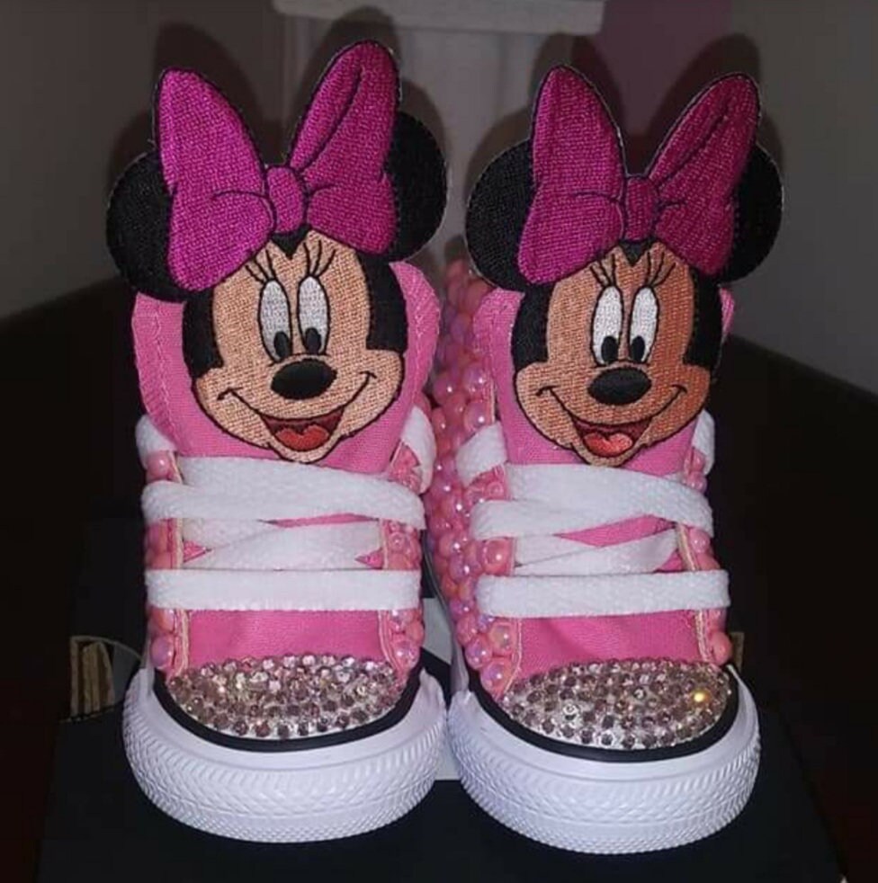 Minnie Mouse Rhinestone Converse Children Rhinestone | Etsy