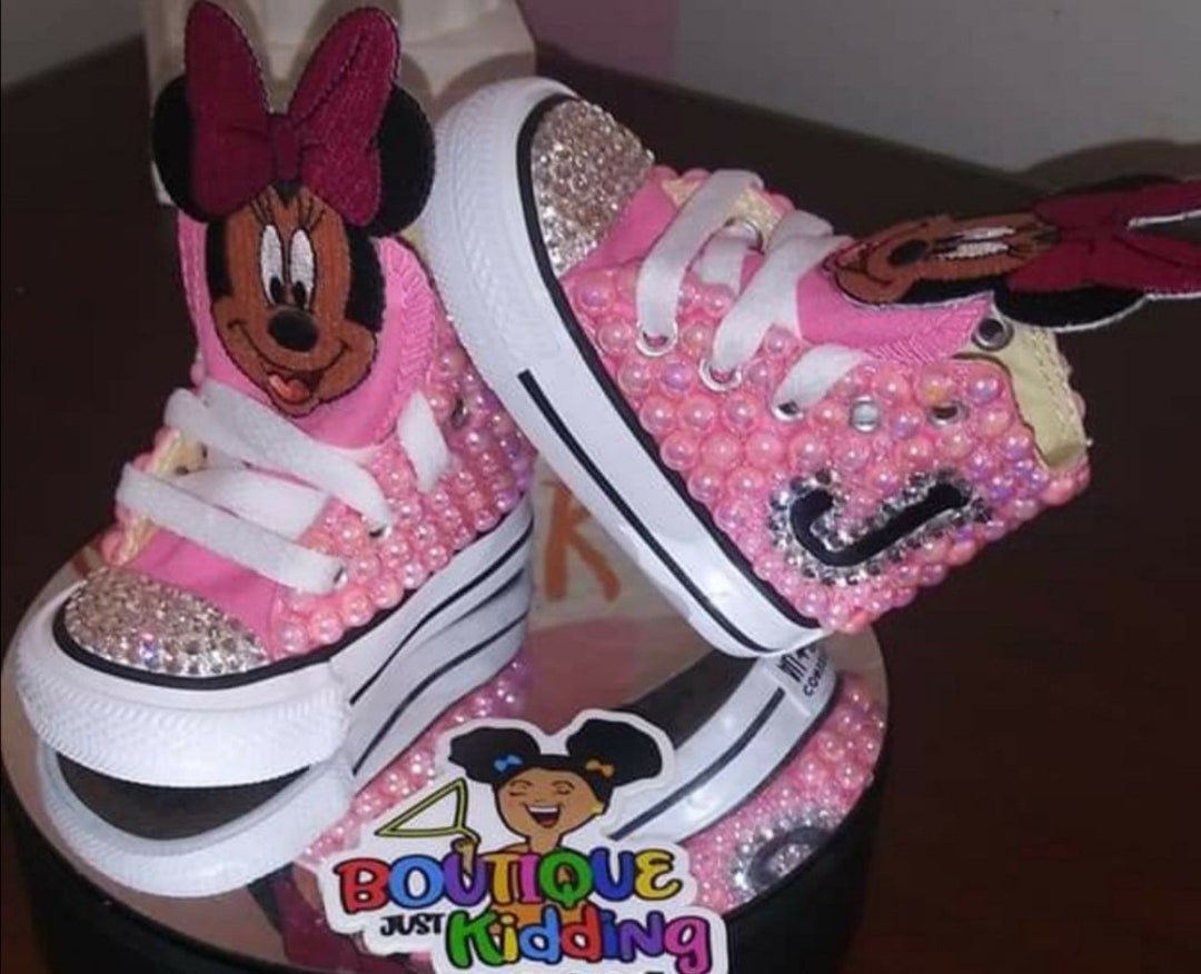 Minnie Mouse Rhinestone Converse, Children Rhinestone Converse ...