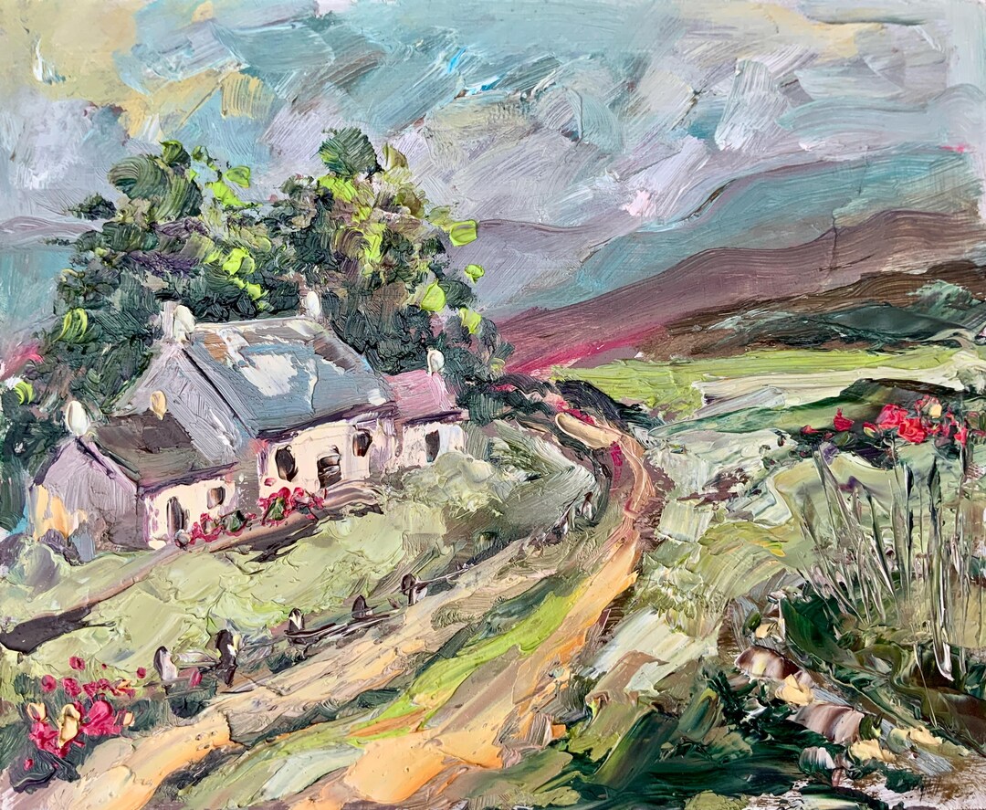 Ireland Painting Irish Cottage Original Art Impasto Oil Painting ...