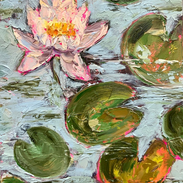 Water Lily Painting - Etsy