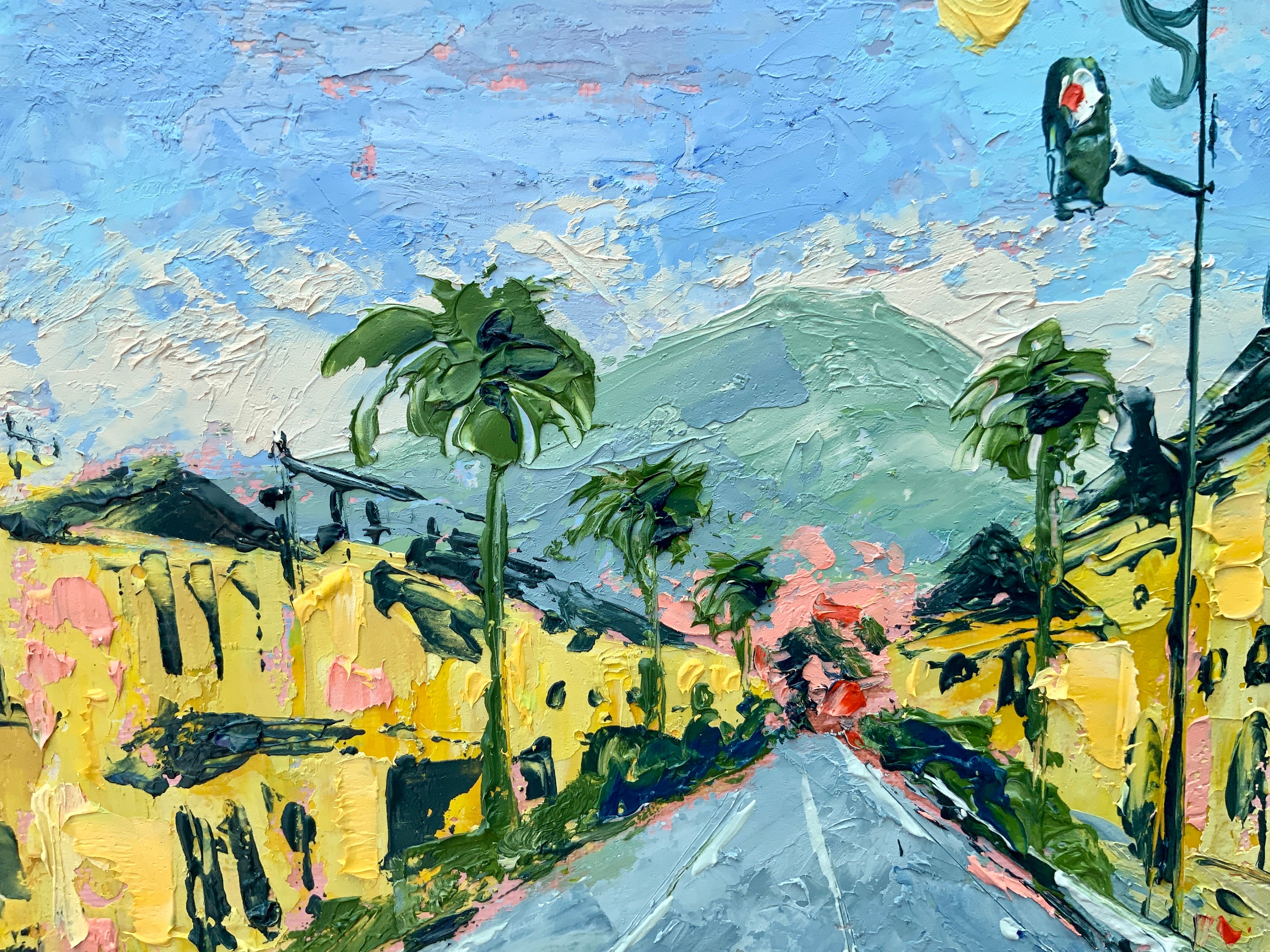 Art & Collectibles Oil Santa Barbara Art California Street Scene ...