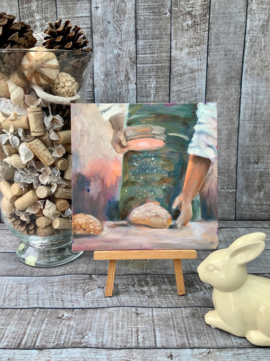 Baker Painting Bread Original Oil Painting Bread Artwork Chef Painting ...