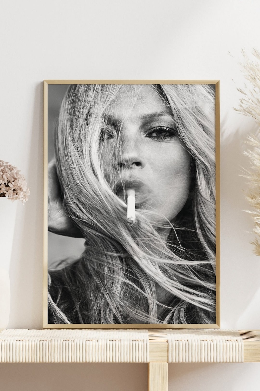 Black & White Kate Moss Cigarette Print | A5, A4, A3 Print | Fashion ...