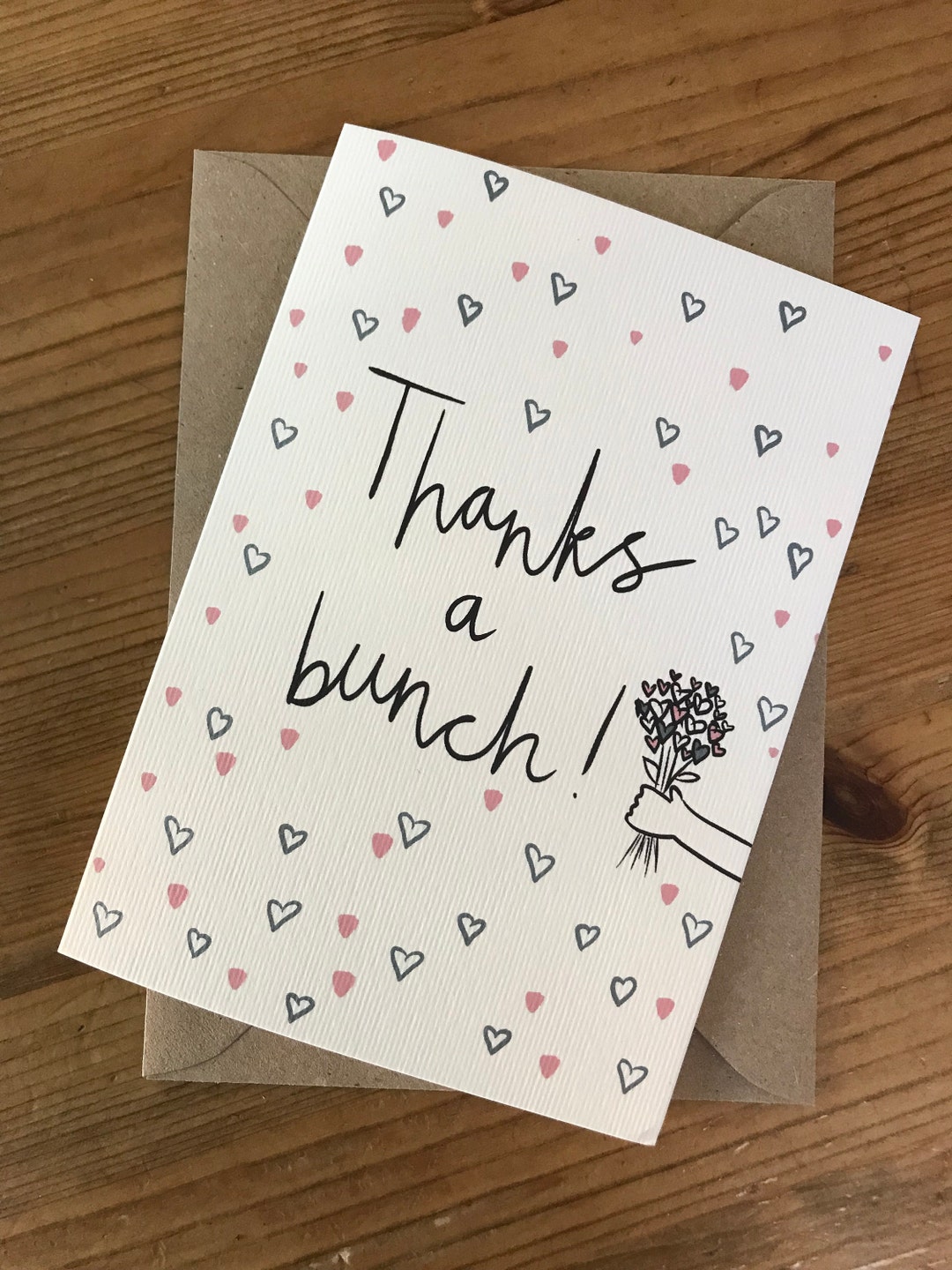 Thanks a Bunch! Thank You Card | Greetings Card Bunch of Hearts ...