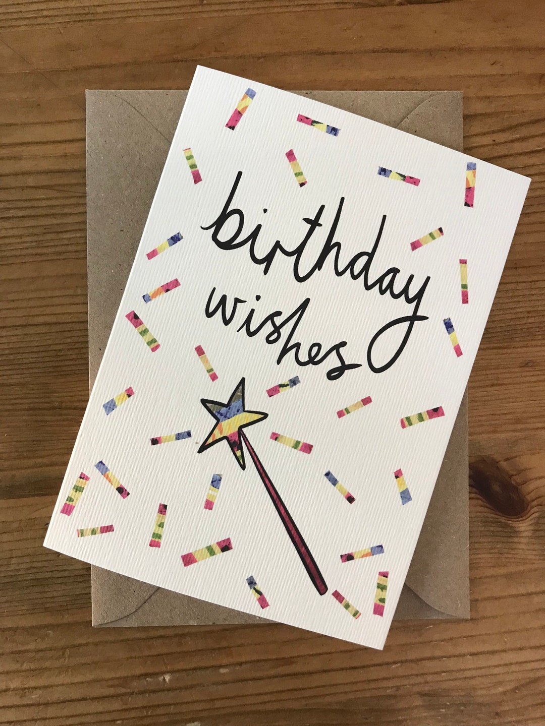 Birthday Wishes Card | Birthday Card | Wand | Cute Card | Kraft ...