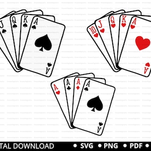 Playing Cards Svg, Aces Svg, Poker Cards Svg, Royal Flush Clip Art ...