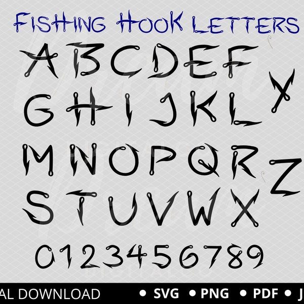 Fishing Font Clipart - Etsy