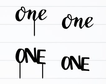 First Birthday Cake Topper One Script Cut File Instant Download - Etsy