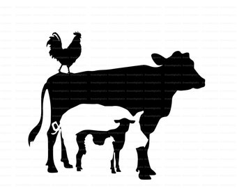 Stacked Farm Animals - Etsy