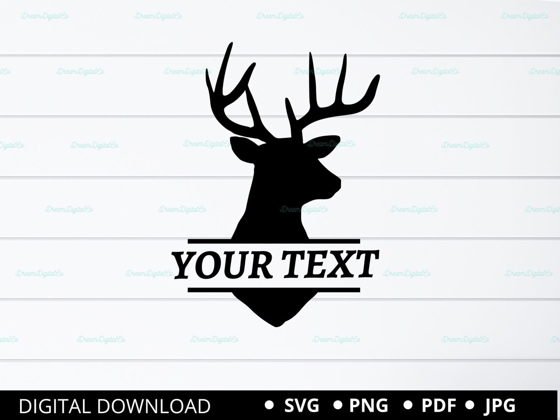 DIY Deer Split Monogram, Deer Head Svg, Buck, Hunting, Antlers, Deer ...
