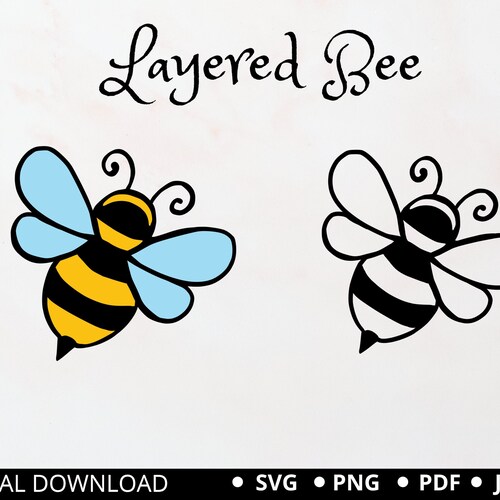 Layered Bee SVG Bumble Bee Honey Bee Svg Clipart Bee PNG - Etsy