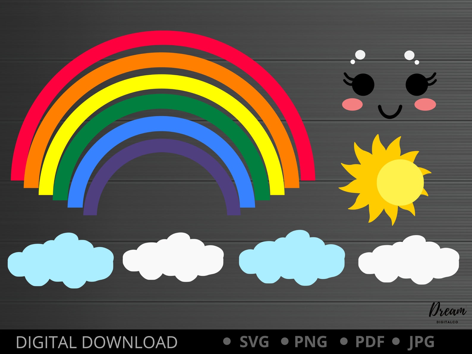 Rainbow SVG Bundle, Layered Rainbow, Rainbow PNG, Rainbow Clipart ...