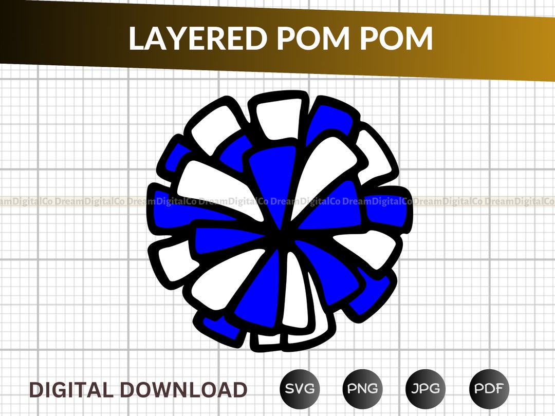 Cheerleading Pom Pom Svg, Cheer Svg, Pom Pom Svg, Cheerleader Svg ...
