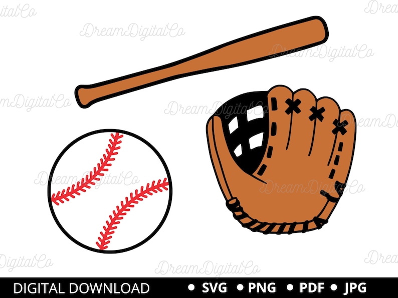 Baseball SVG, Baseball Bat, Baseball Glove Vector Cut File for Cricut ...