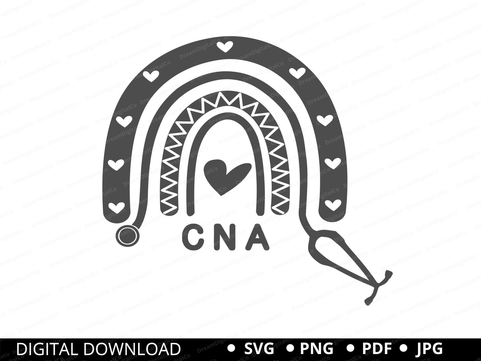 CNA Life Svg, CNA Svg, Nurse Svg, Boho Rainbow Nurse Svg, Medical ...