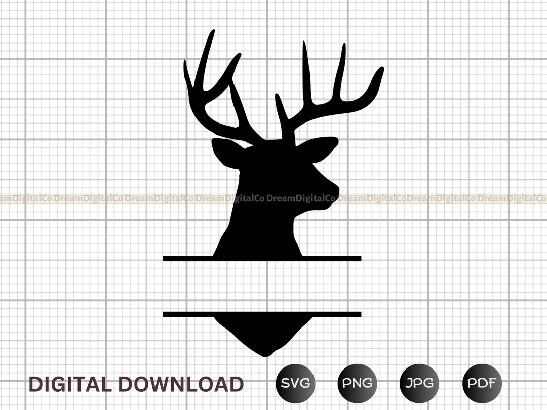 DIY Deer Split Monogram, Deer Head Svg, Buck, Hunting, Antlers, Deer ...