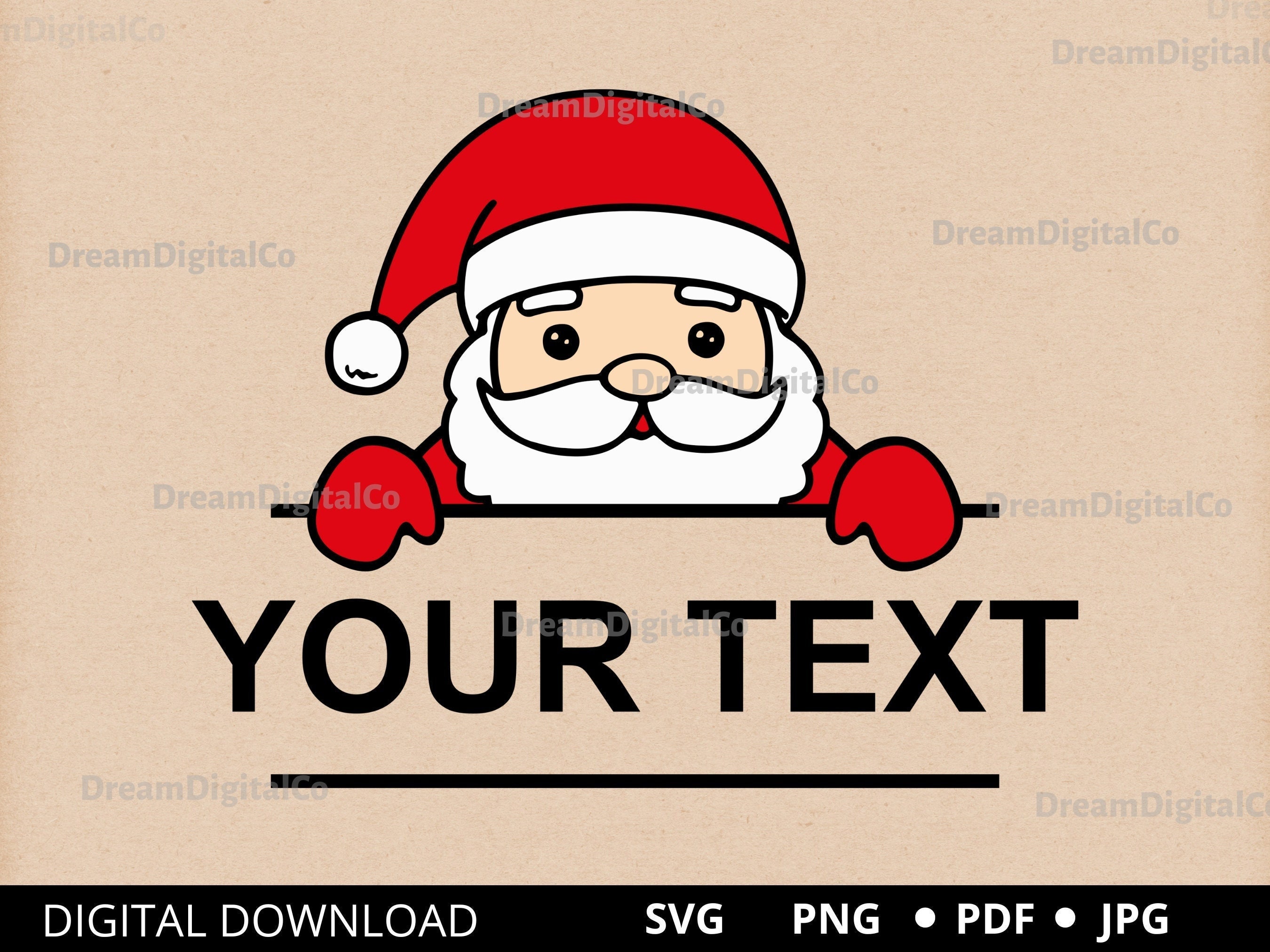 DIY Santa Split Monogram SVG, Christmas Santa Claus Split Frame ...