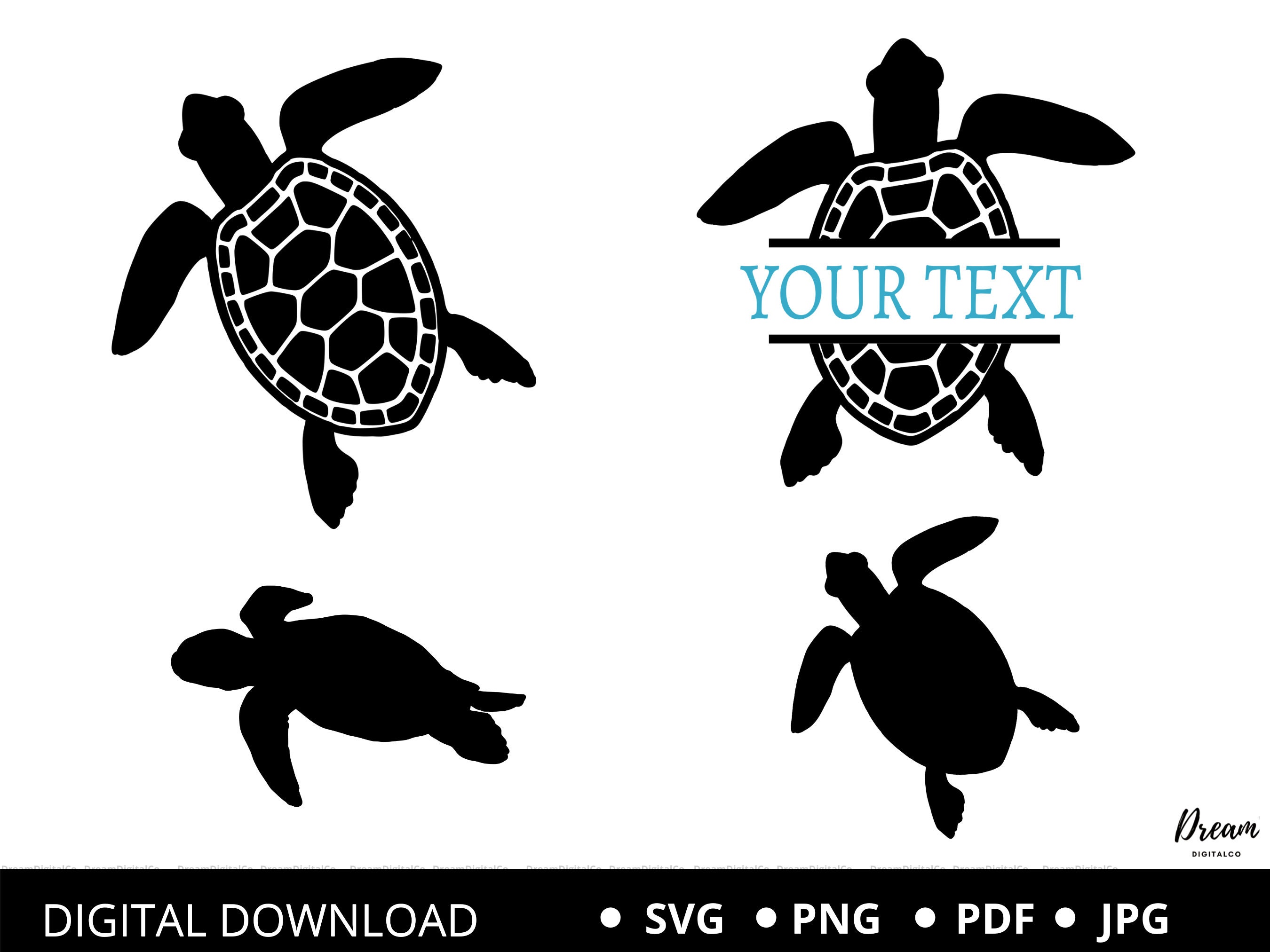 Turtle SVG Tropical Tortoise Svg Sea Turtle Svg Swimming - Etsy
