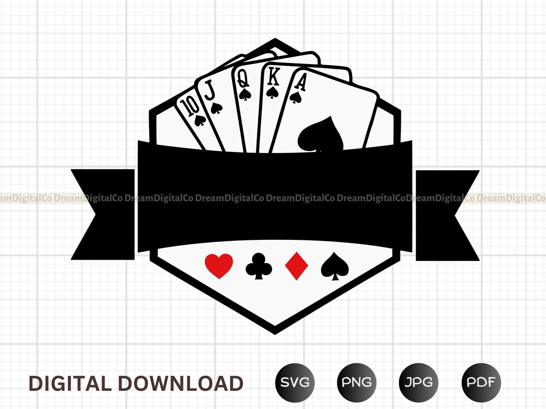 DIY Royal Flush Spade SVG PNG, Playing Cards Svg, Gambling, Card Clip ...