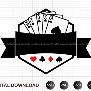 DIY Royal Flush Spade SVG PNG, Playing Cards Svg, Gambling, Card Clip ...